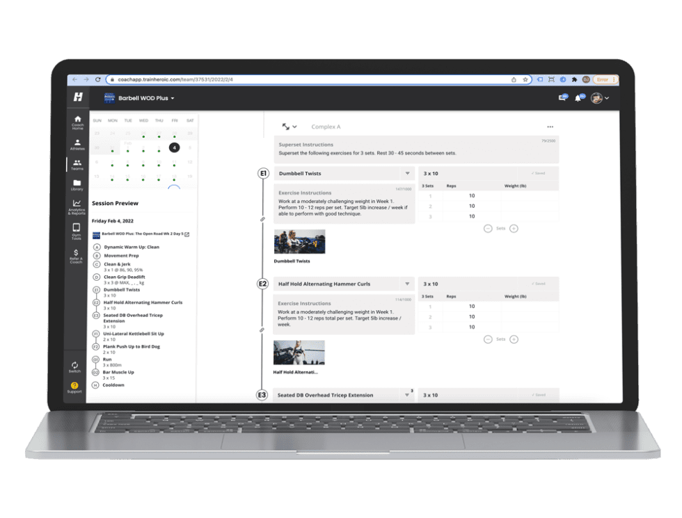 Strength & Conditioning Software for Coaches and Athletes | TrainHeroic